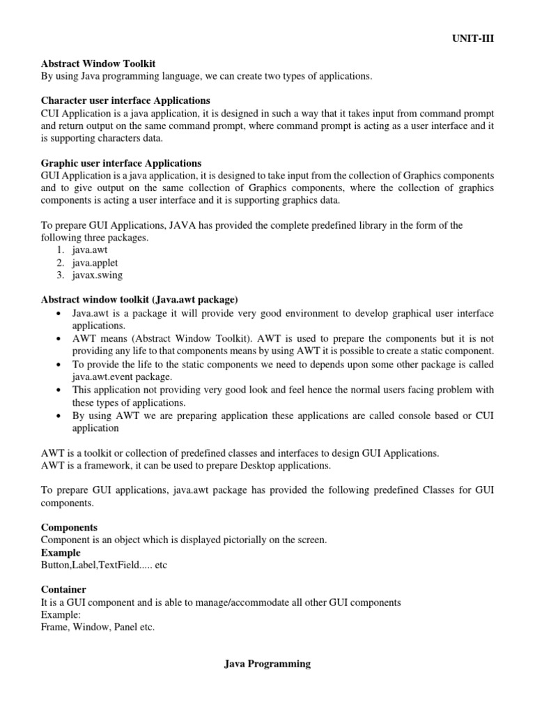 Abstract Window Toolkit | Download Free PDF | Method (Computer ...