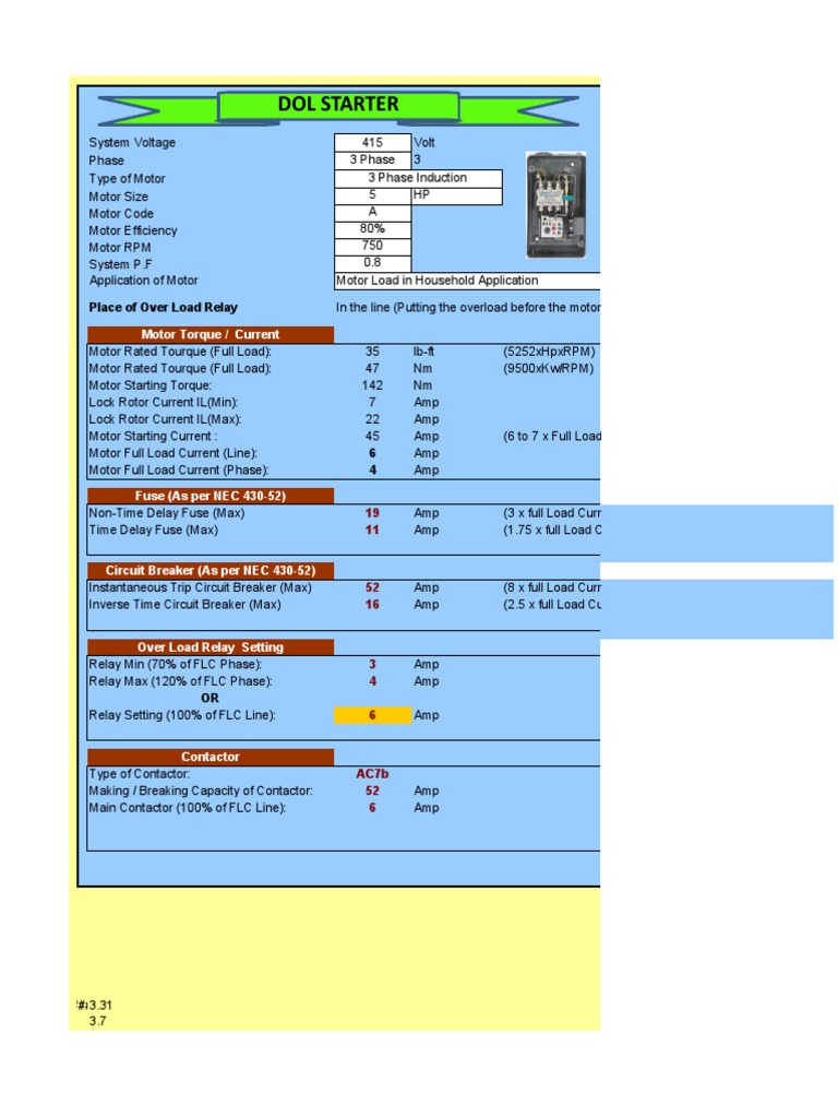 Size of DOL-Star Delta Starter Parts (10.6.13) | PDF | Electric Motor ...