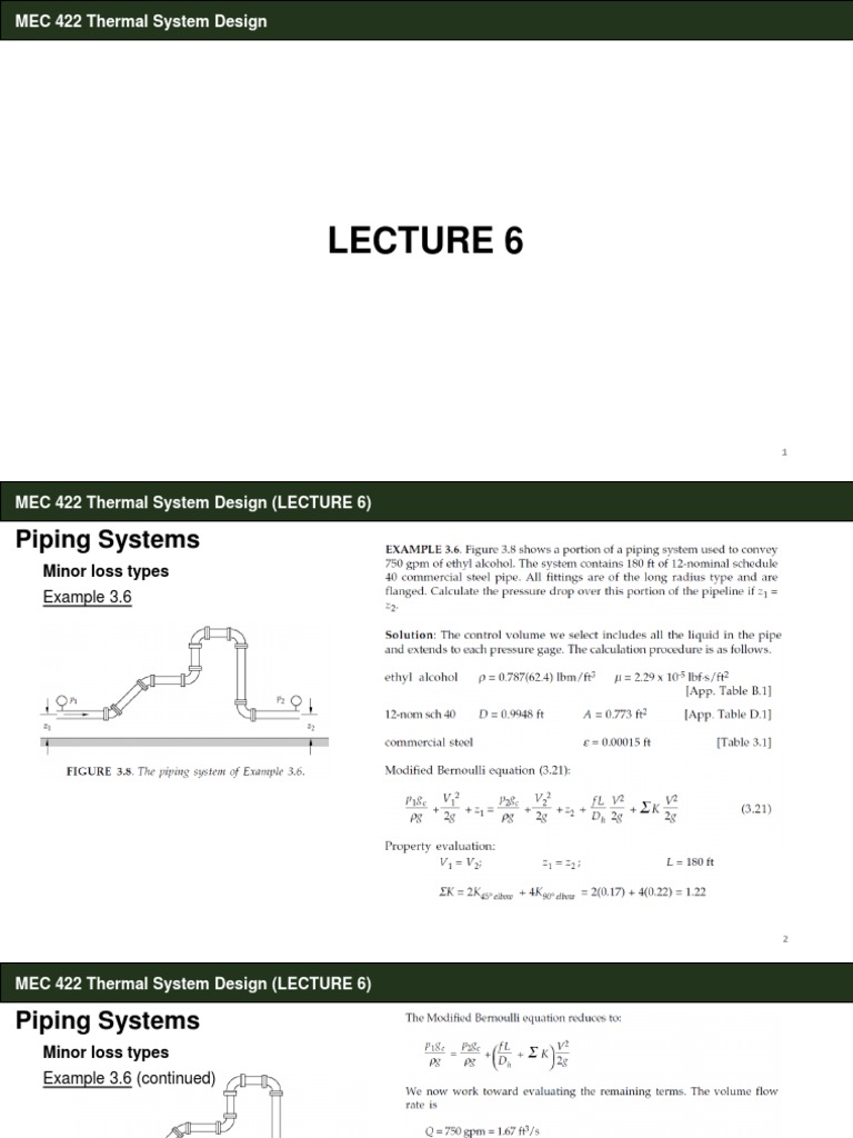 MEC 422 Thermal System Design (LECTURE 6) MEC 422 Thermal System Design | Download Free PDF ...