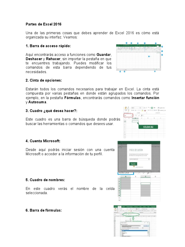 Elementos de Excel 2016 | PDF
