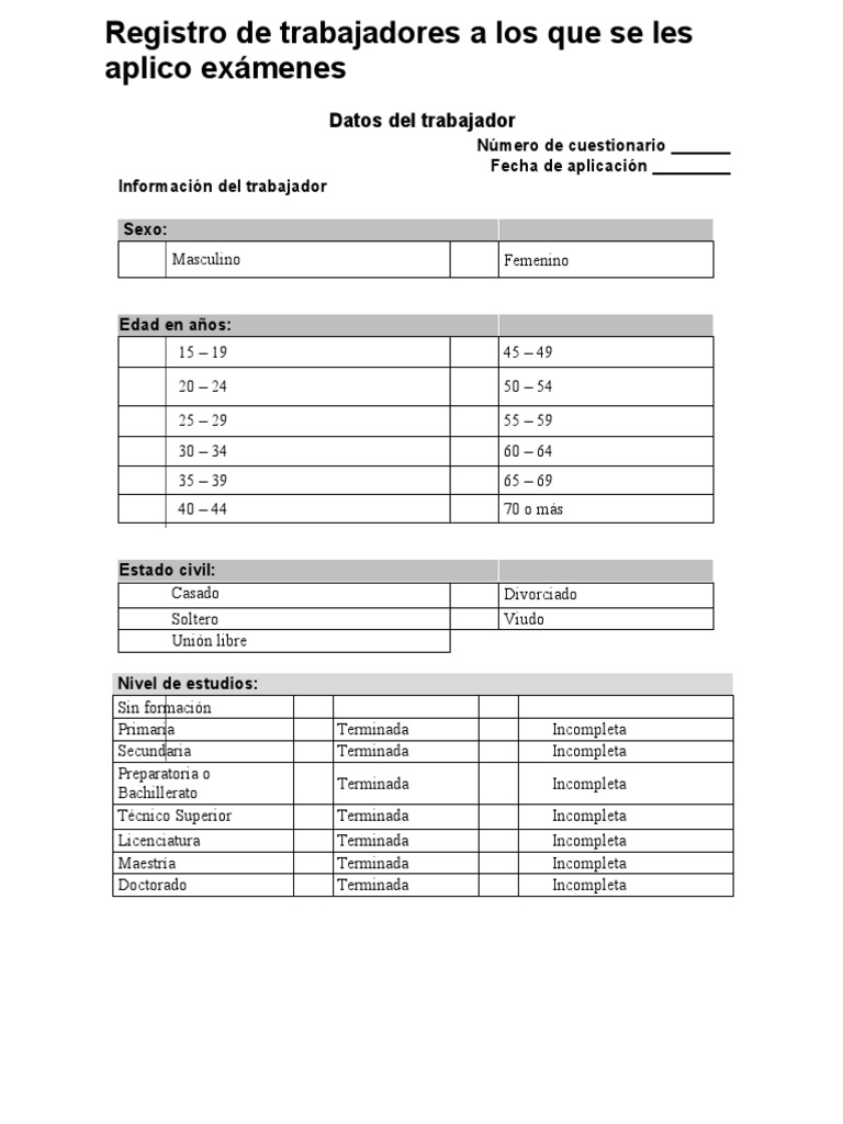 Registro de Examenes | PDF