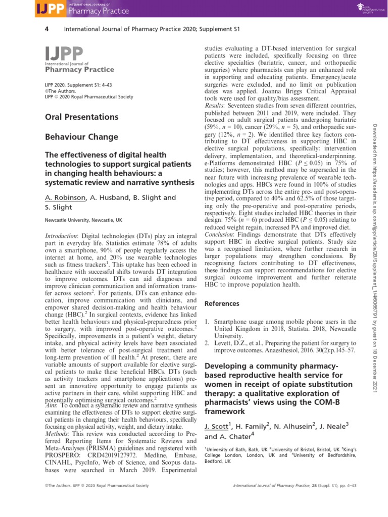 International Journal of Pharmacy Practice Abstracts | PDF | Pharmacy ...