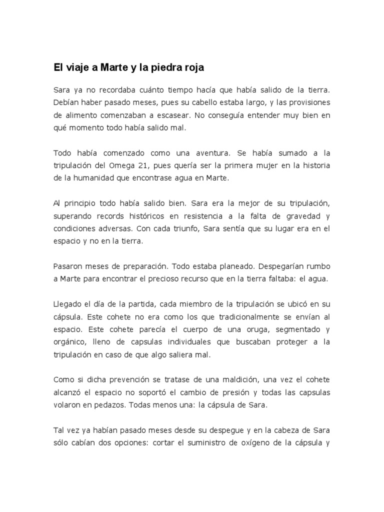 El Viaje A Marte y La Piedra Roja | PDF | Marte | Tierra