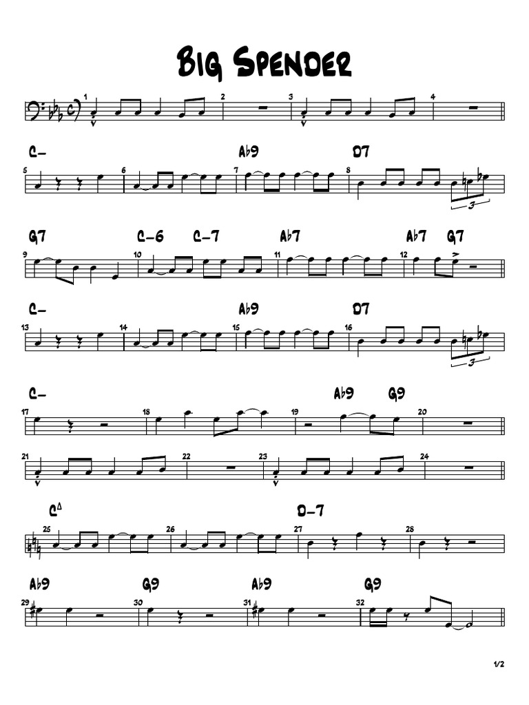 Big Band - Big Spender - Bass - Chords | PDF | Elements Of Music ...