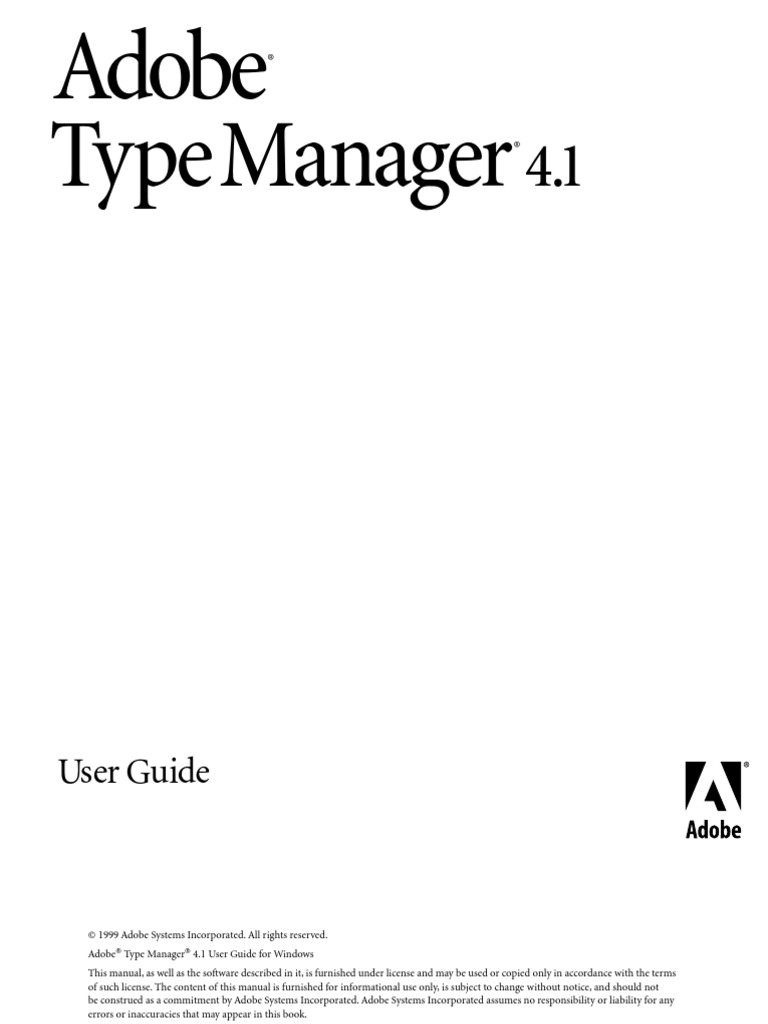 Adobe: Type Manager | PDF | Typefaces | Microsoft Windows