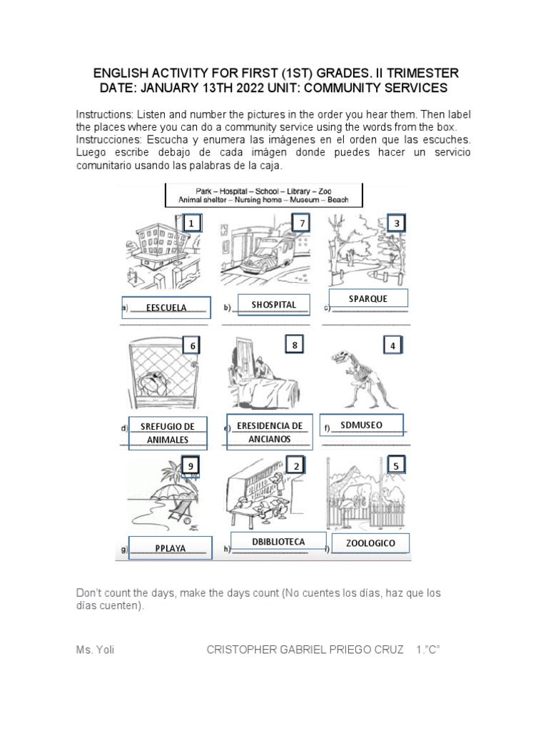 English Activity For First | PDF