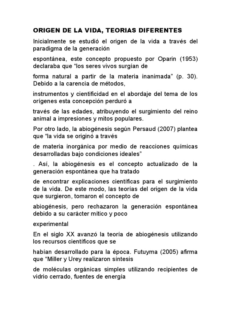 Los Primeros Acercamientos Al Concepto de Vida Se Desarrollaron A ...