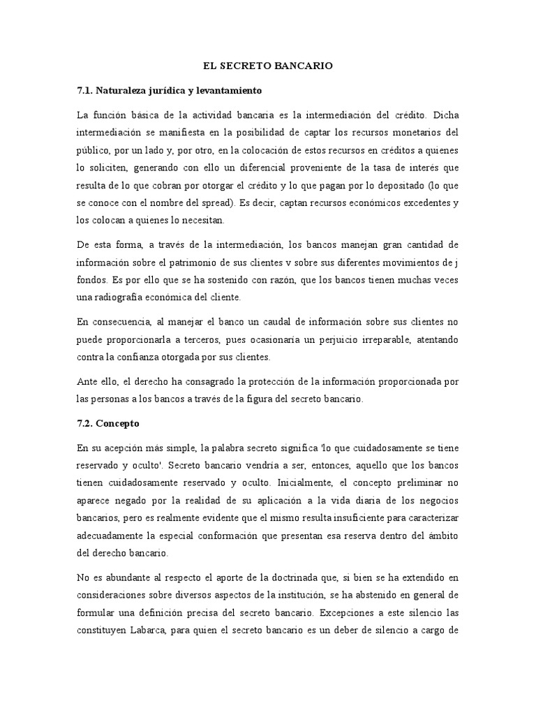 El Secreto Bancario | PDF | Bancos | Secreto bancario