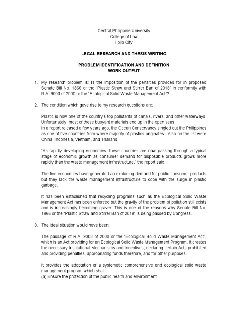 Research Proposal Outline | PDF | Waste Management | Waste