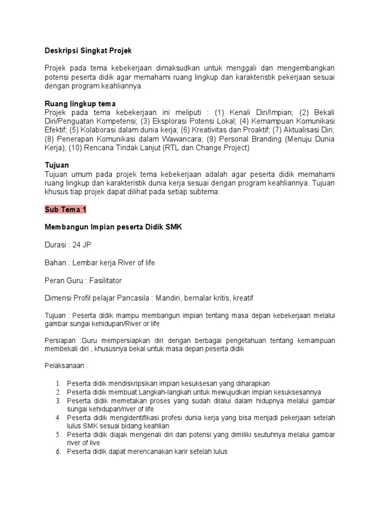 Tema Kebekerjaan P5BK | PDF