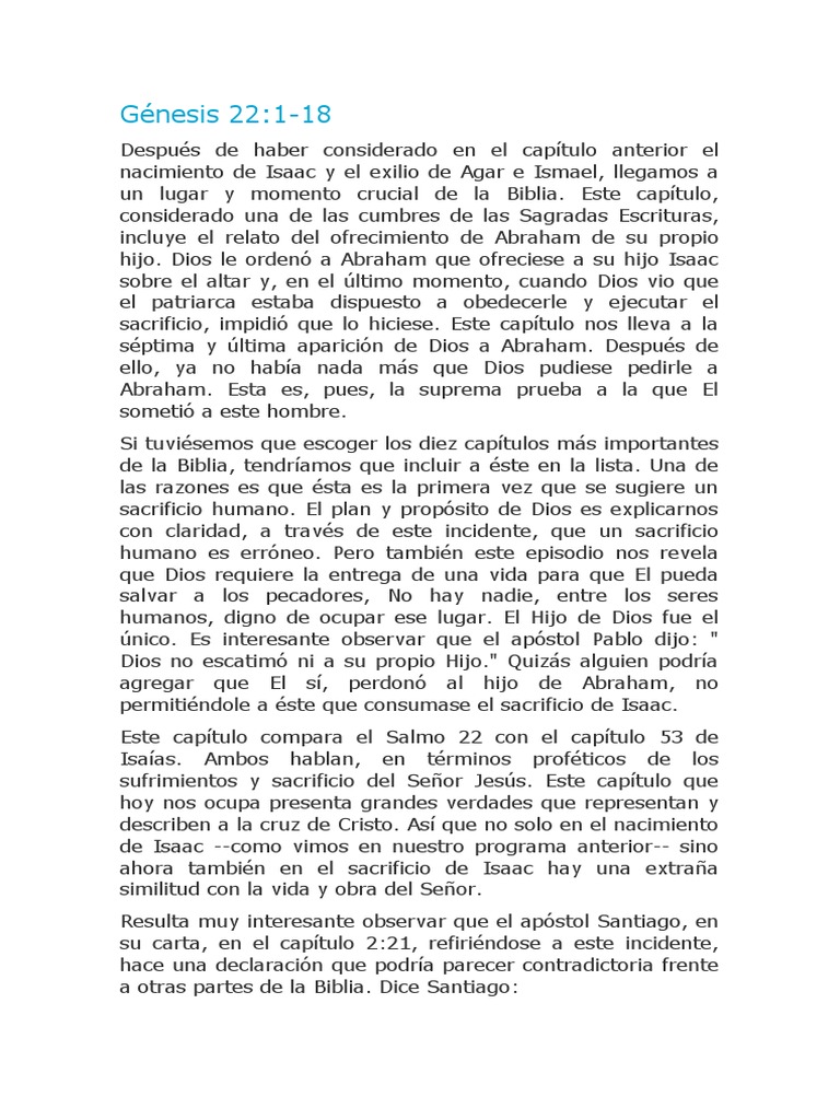 Génesis Cap 22 | PDF | Abrahán | Jesús