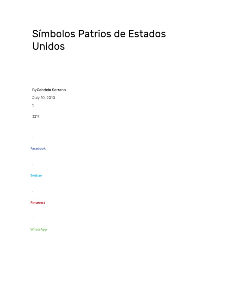 Símbolos Patrios de Estados Unidos | PDF | Declaración de independencia ...