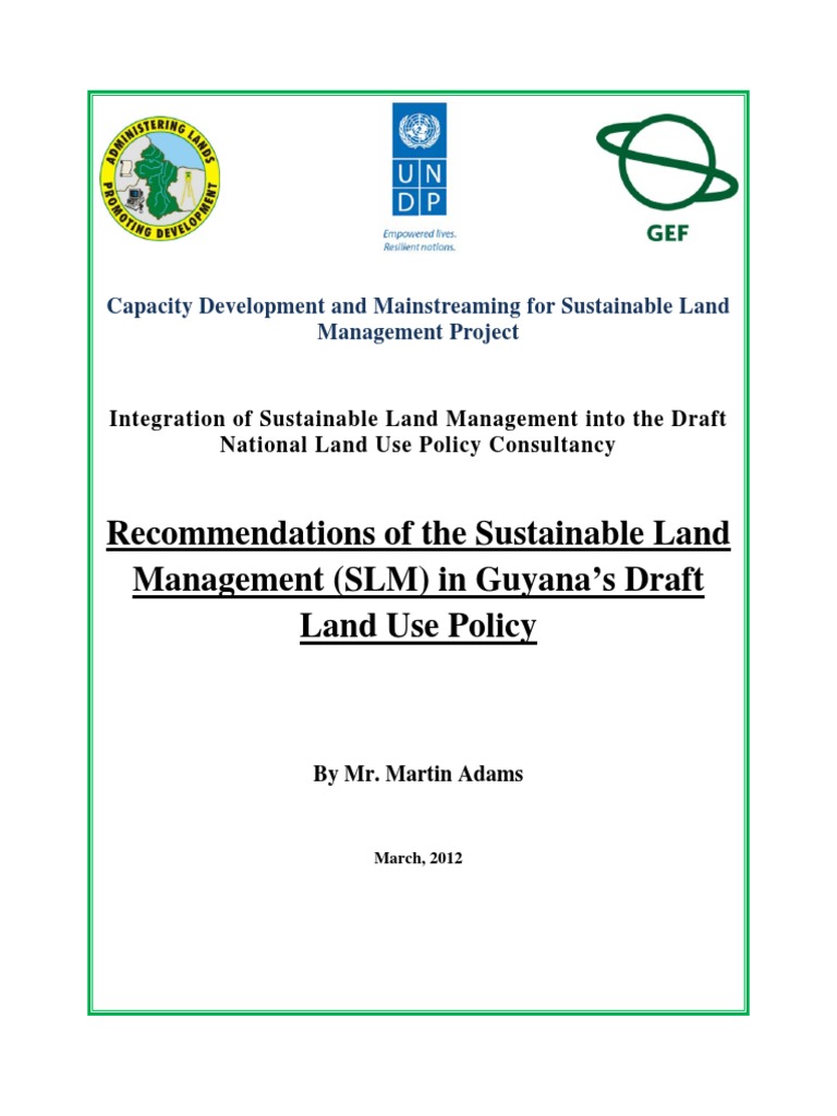 Sustainable Land Management in Guyana | PDF | Sustainability ...
