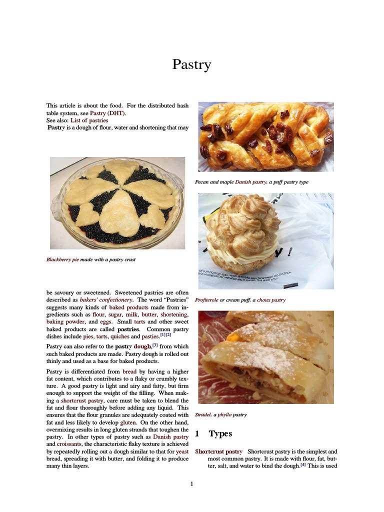 Overview of Pastry Types and Techniques | PDF | Food And Drink | Baked ...