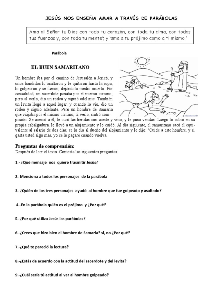 Parábola del Buen Samaritano para Niños | PDF