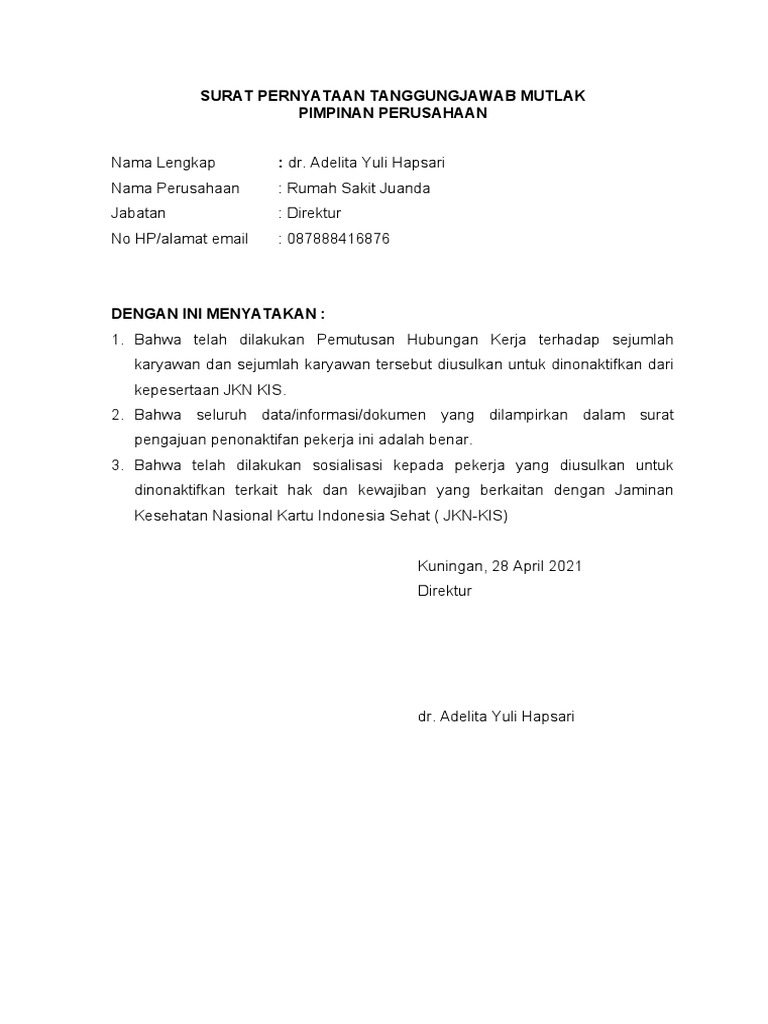 Penonaktifan Peserta Bpjs Kesehatan Pdf