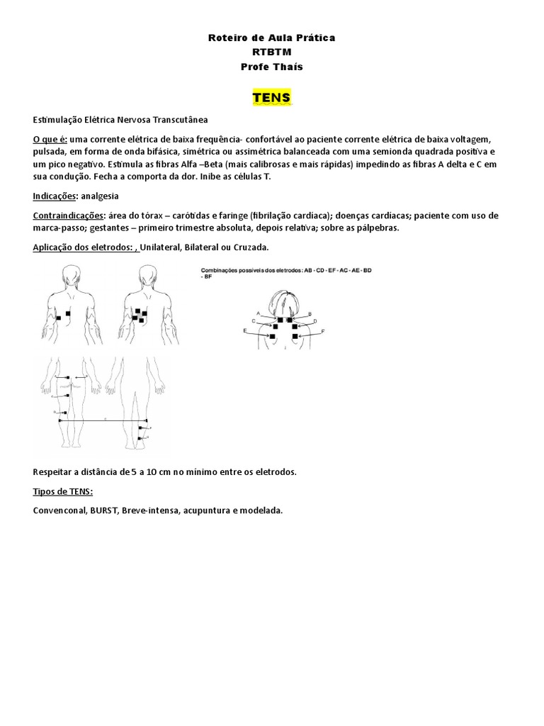 Parâmetros e Indicações do TENS | PDF