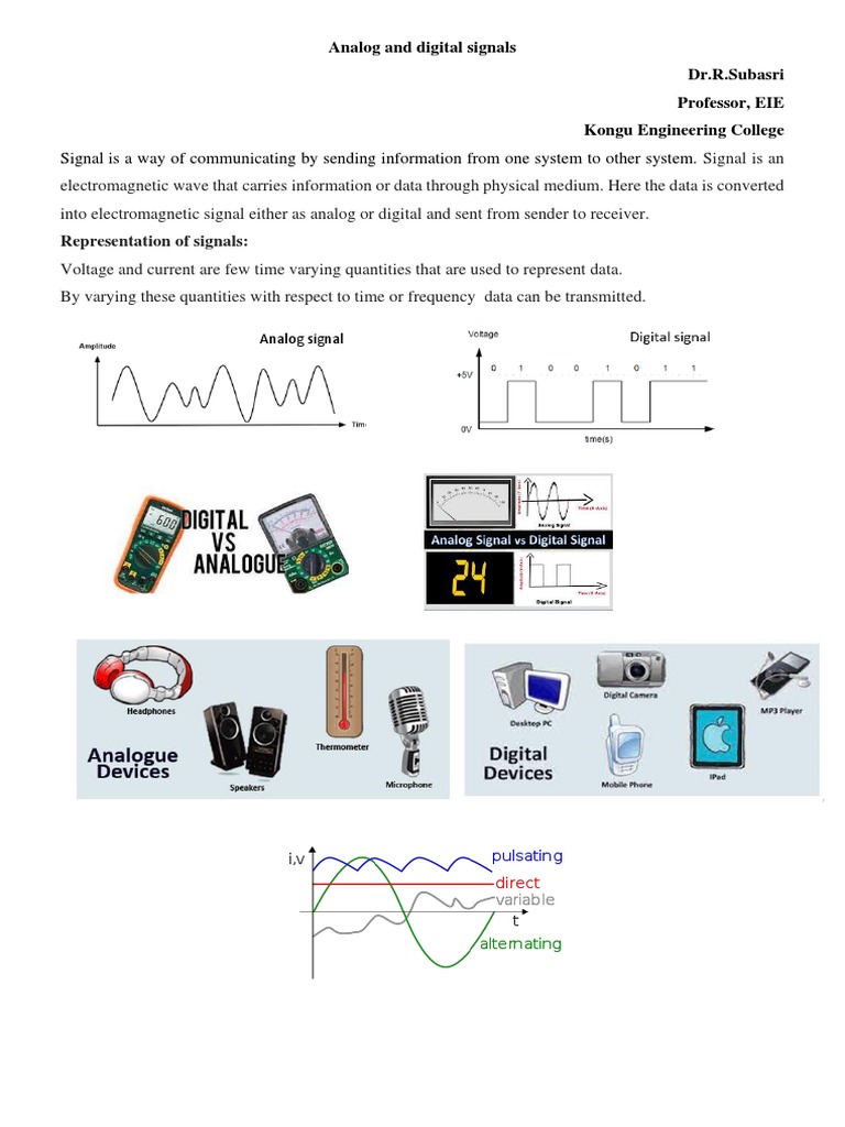Understanding Analog and Digital Signals | PDF | Applied Mathematics ...