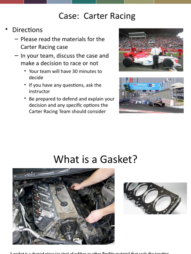 Case: Carter Racing: - Directions | PDF