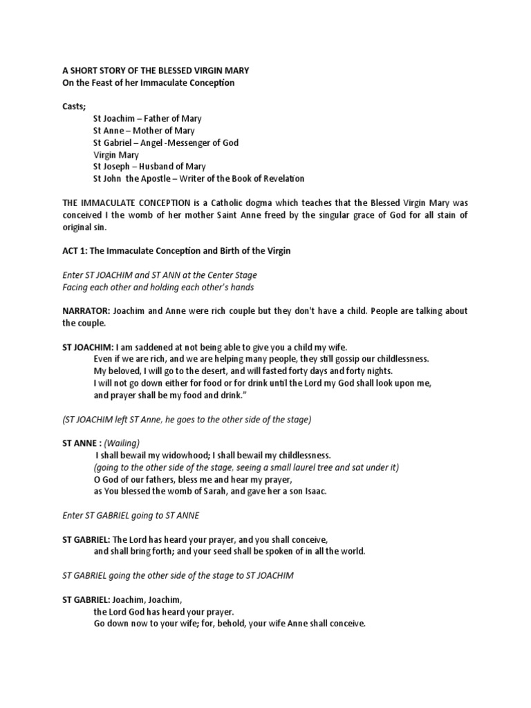 Story of the Blessed Virgin Mary | PDF | Mary, Mother Of Jesus | Saint ...