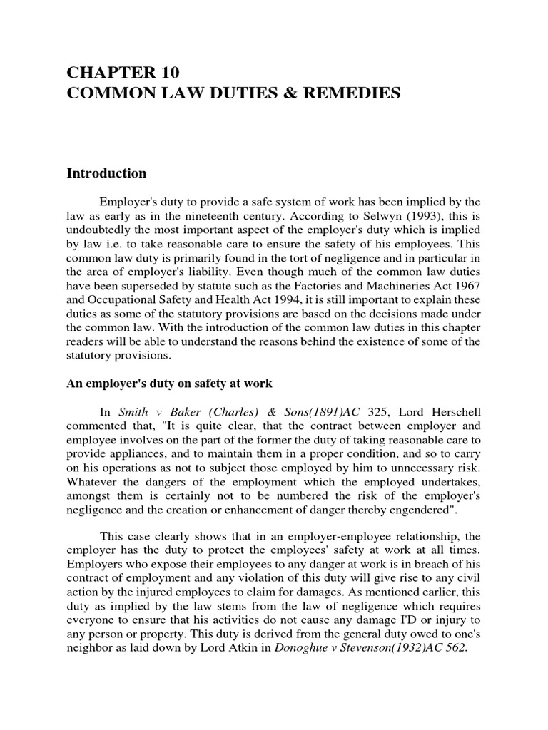 Common Law Duties 0.2 | PDF | Negligence | Legal Liability