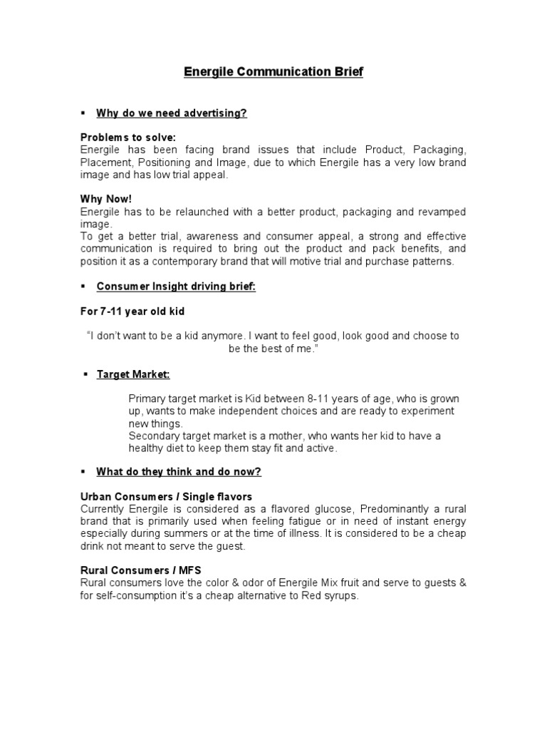 Energile Communication Brief | PDF | Brand | Business Economics