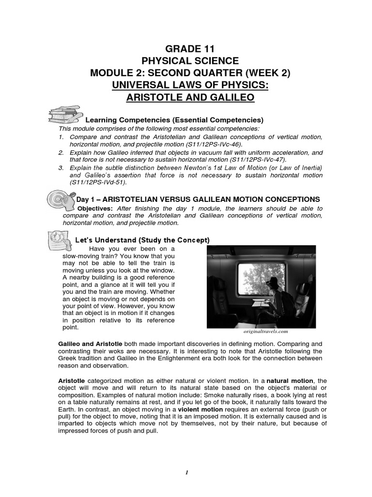 Grade 11 Physical Science Module 2: Second Quarter (Week 2) Universal ...