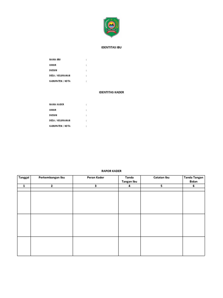 RAPOR KADER Bu Amil Margo | PDF | Kesehatan Holistik