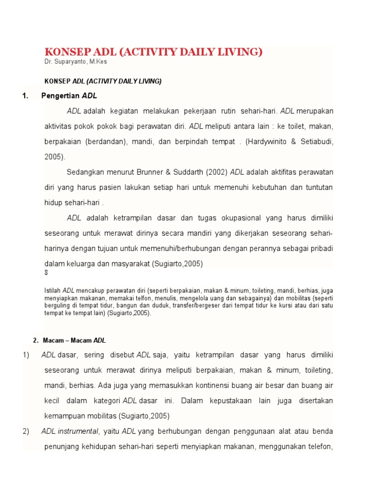 KOnsep Pengukuran ADL | PDF