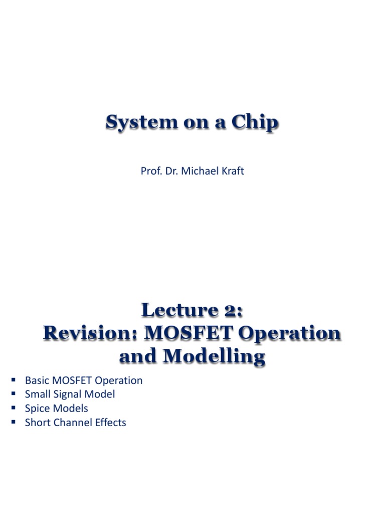 Understanding MOSFET Operation and Modeling: An Analysis of Key Concepts Related to Threshold ...