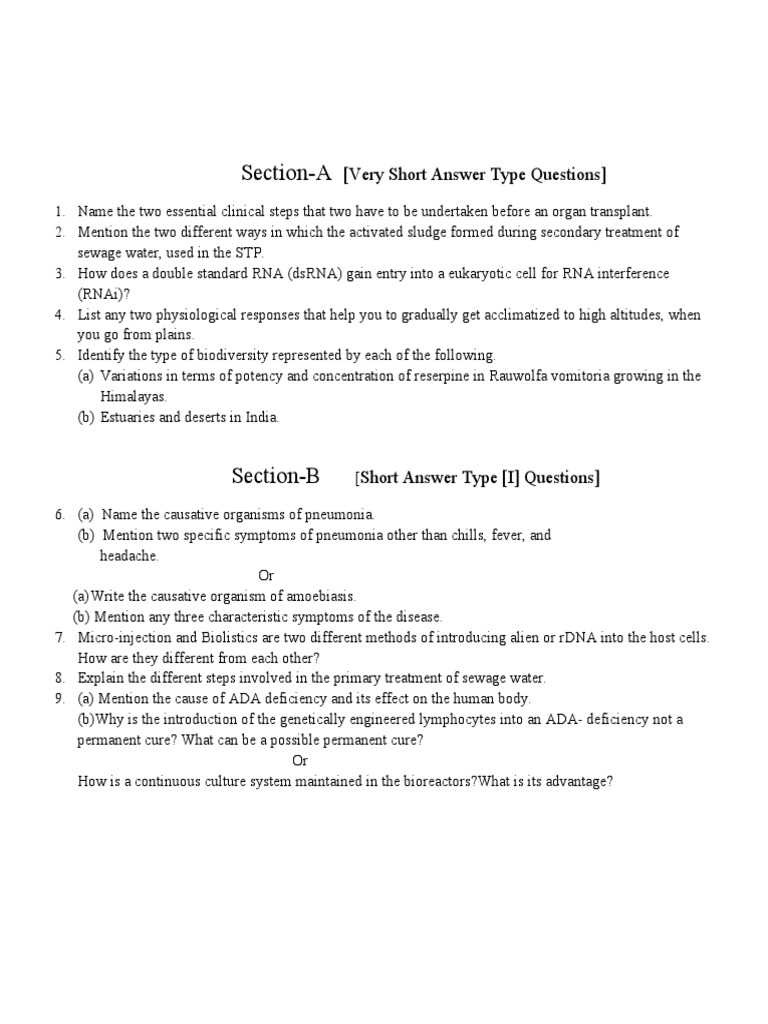 Biology Sample Paper | PDF | Predation | Herbivore