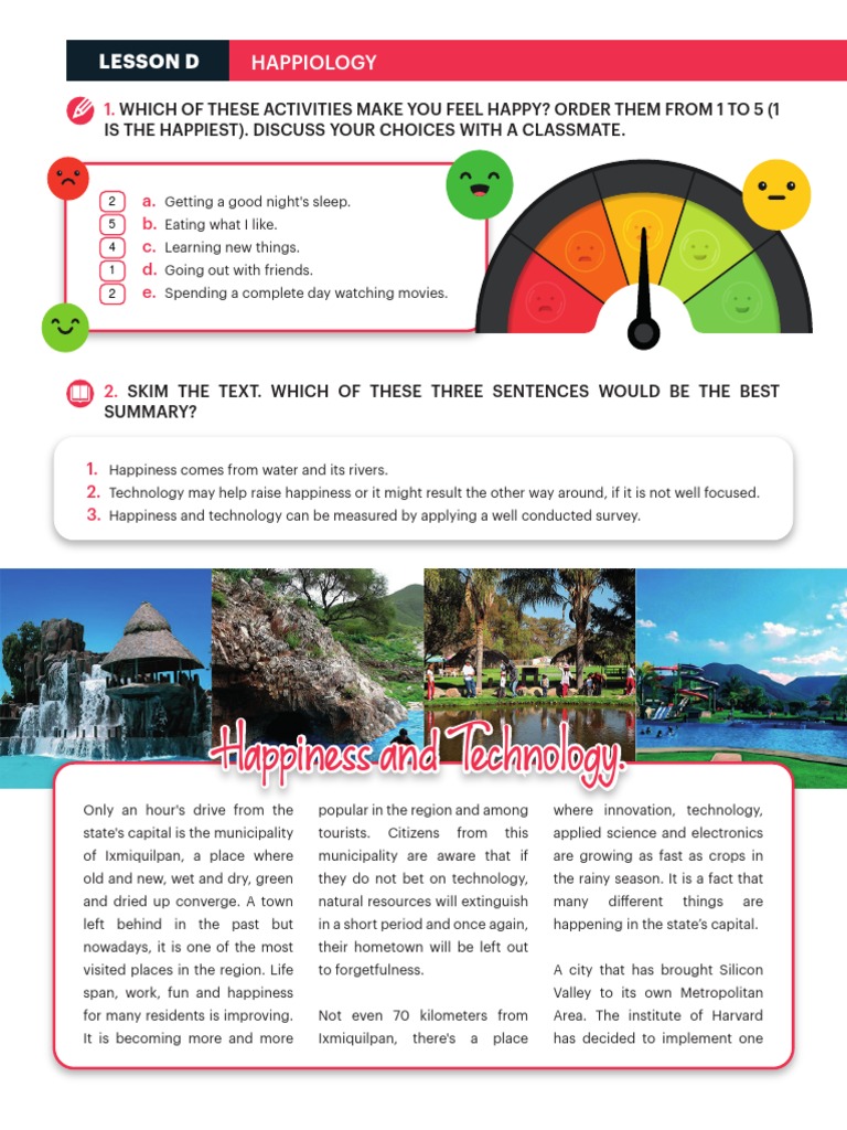 Happiness and Technology.: Lesson D | PDF | Happiness | Cognition