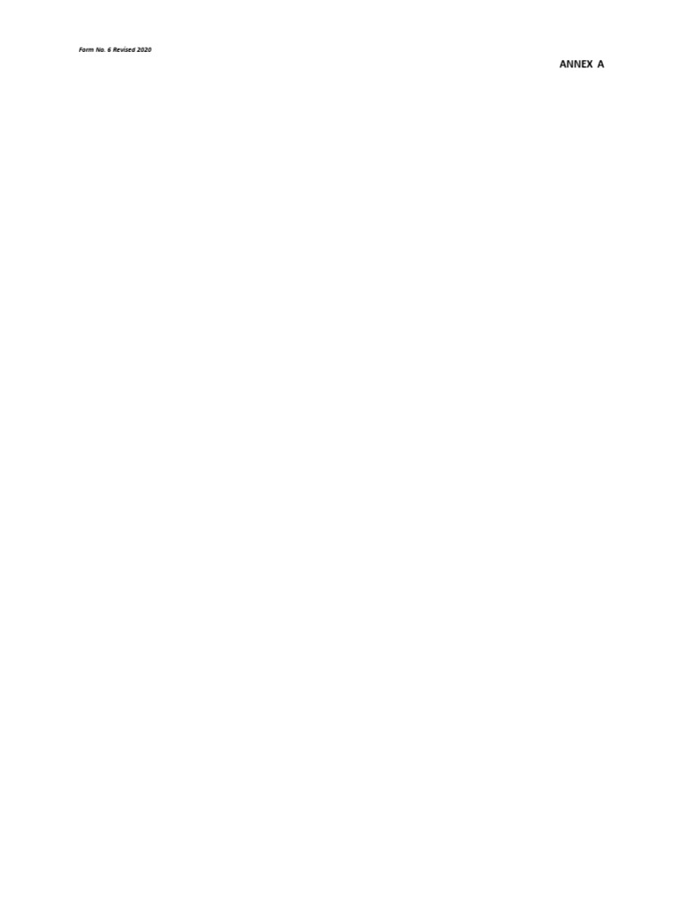 Annex A: Form No. 6 Revised 2020 | PDF | Social Programs | Government