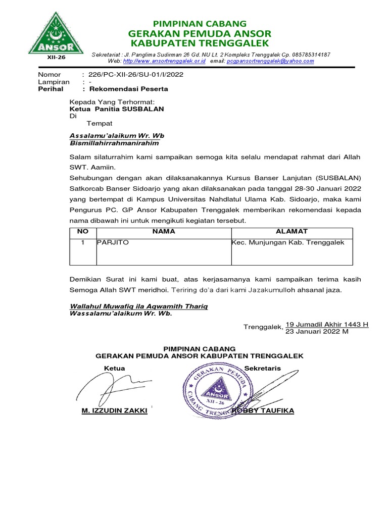 Rekom Susbalan 2022 | PDF