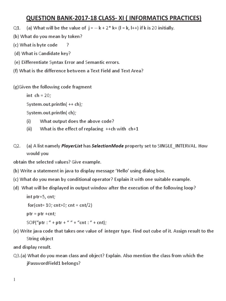 Comprehensive Question Bank Addressing Key Concepts in Informatics ...