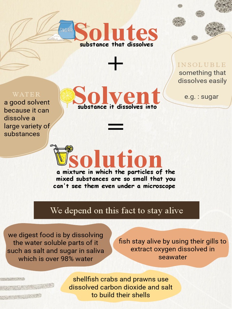 Solutes Solvent Solution: We Depend On This Fact To Stay Alive | PDF
