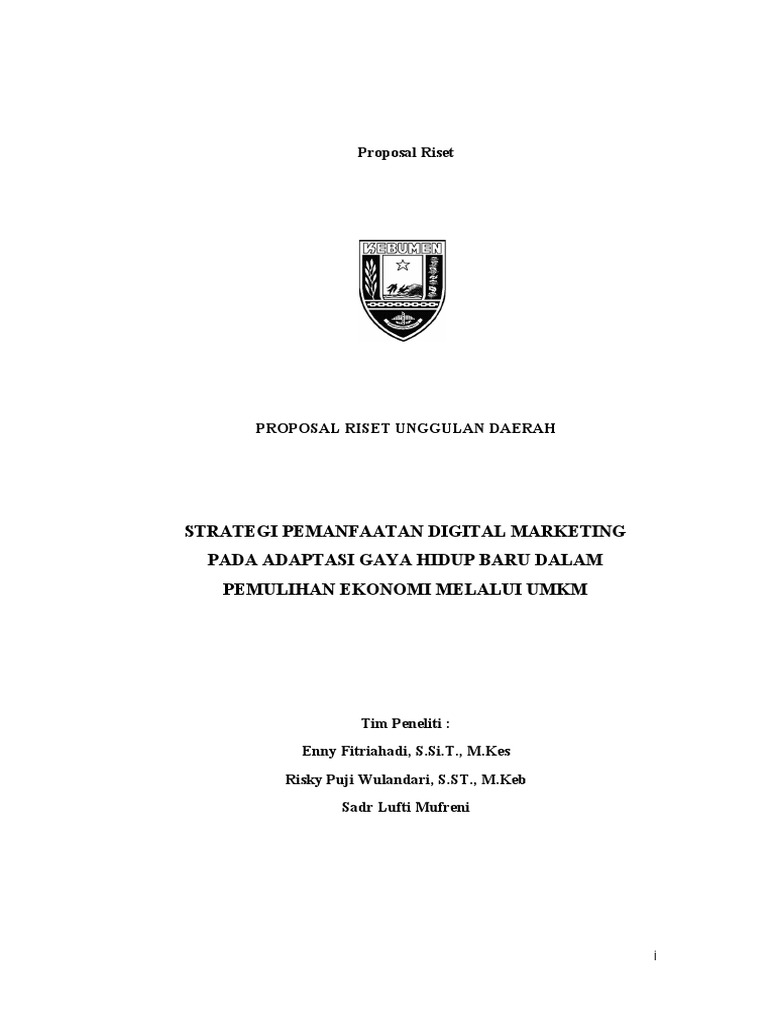 Proposal Riset Bapeda Kebumen-Latar Belakang | PDF