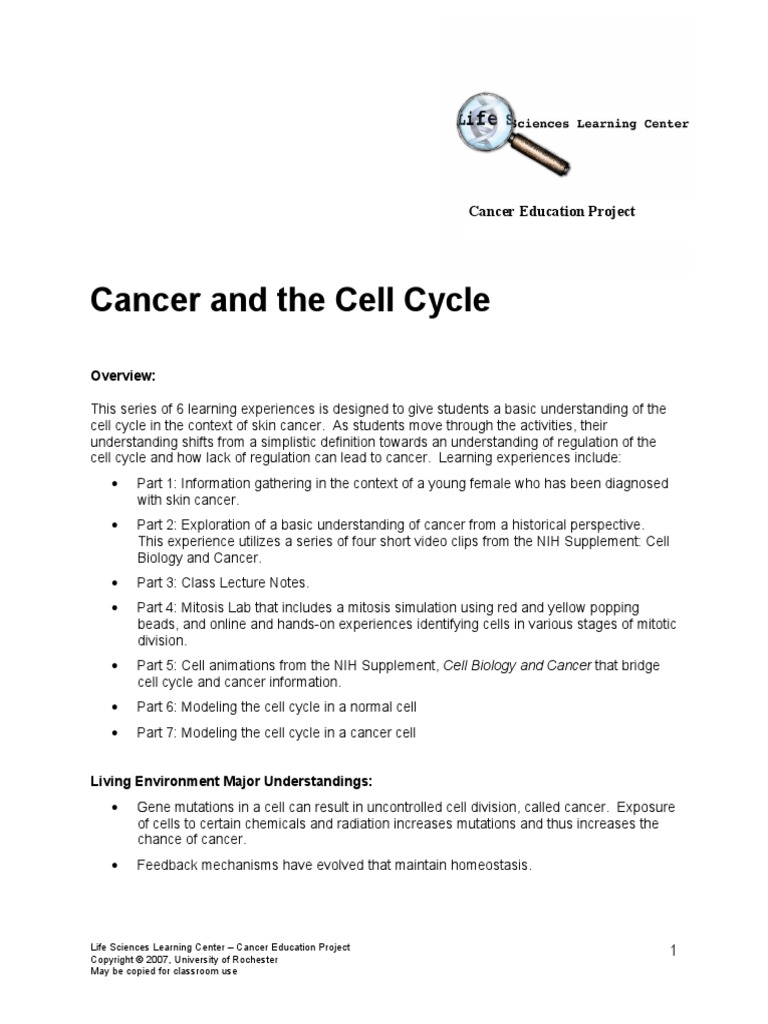 Cancer and The Cell Cycle | PDF | Mitosis | Cell Cycle