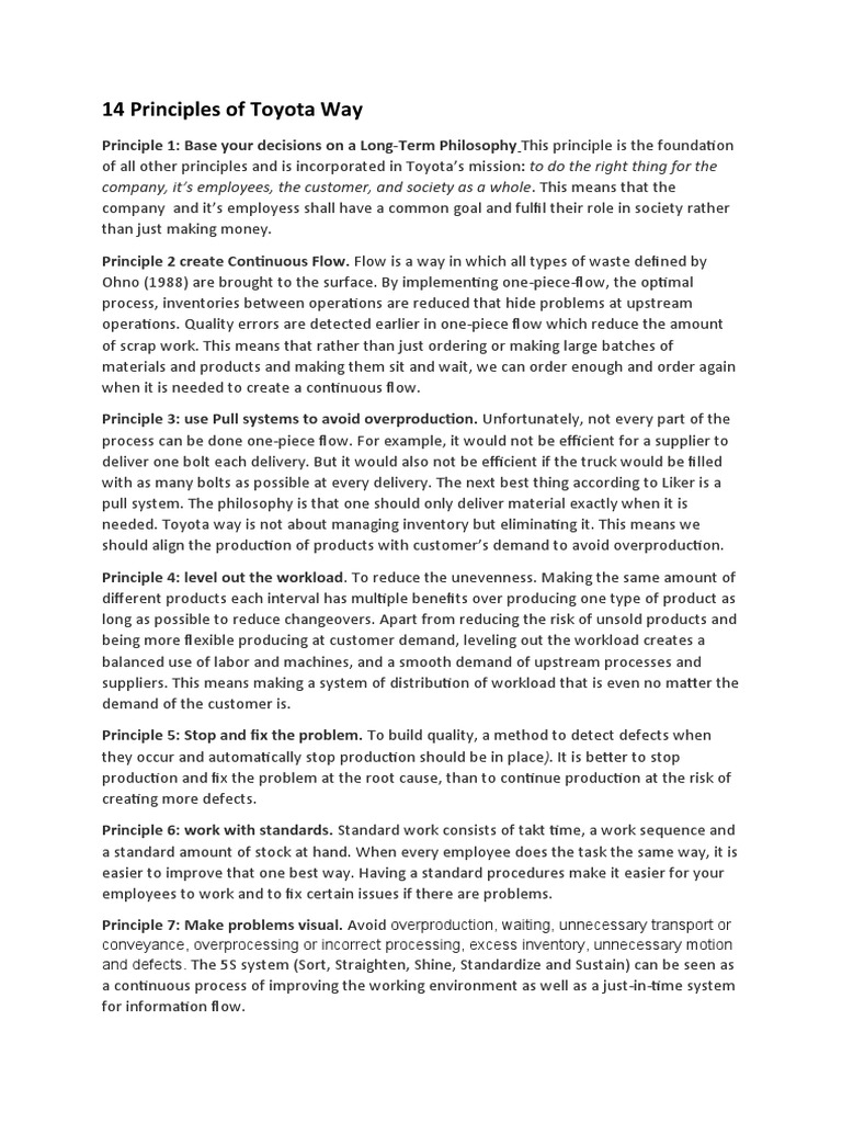 The 14 Principles of the Toyota Way: A Summary of Toyota's Management ...