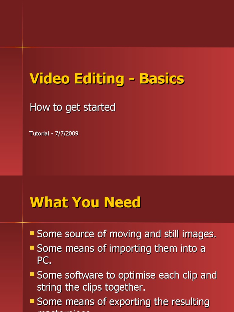 Video Editing - Basics | PDF | Computing | Multimedia