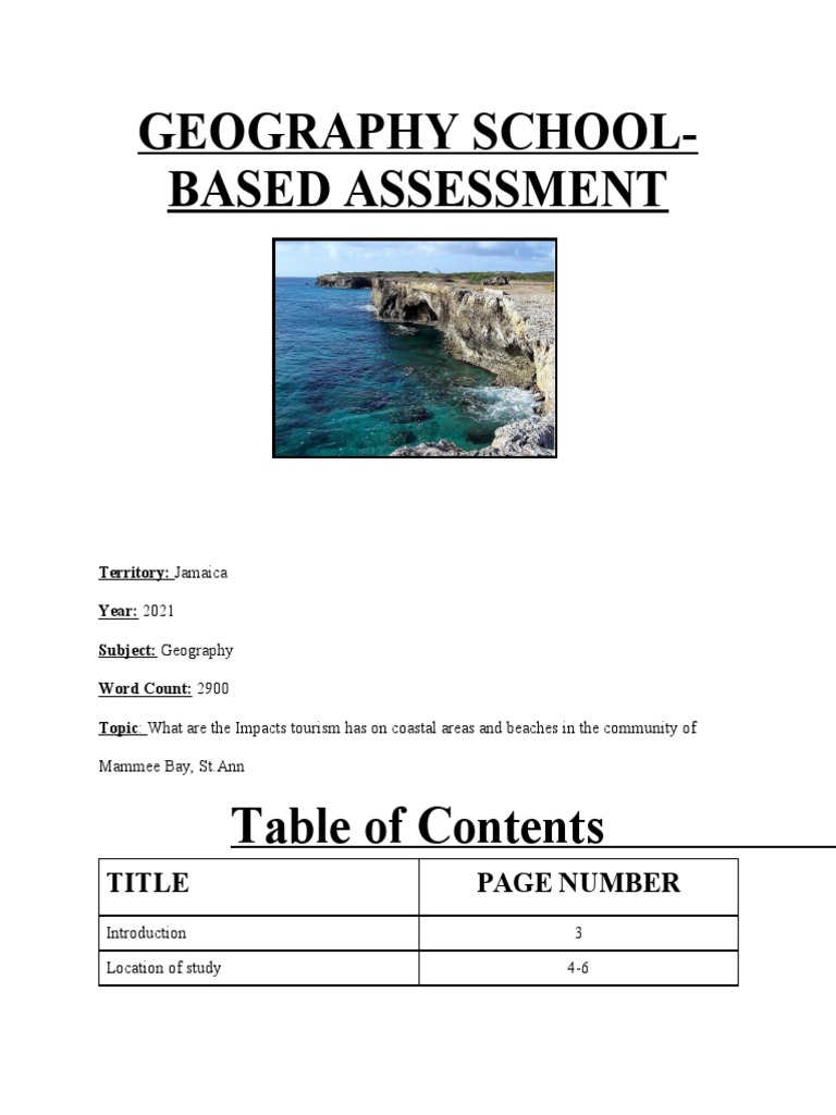 Geography Sba | PDF | Tourism | Beach