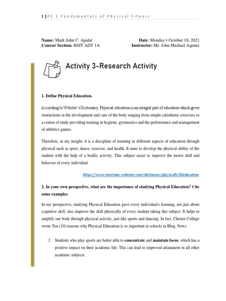 Physical Fitness Education Insights | PDF | Physical Education ...