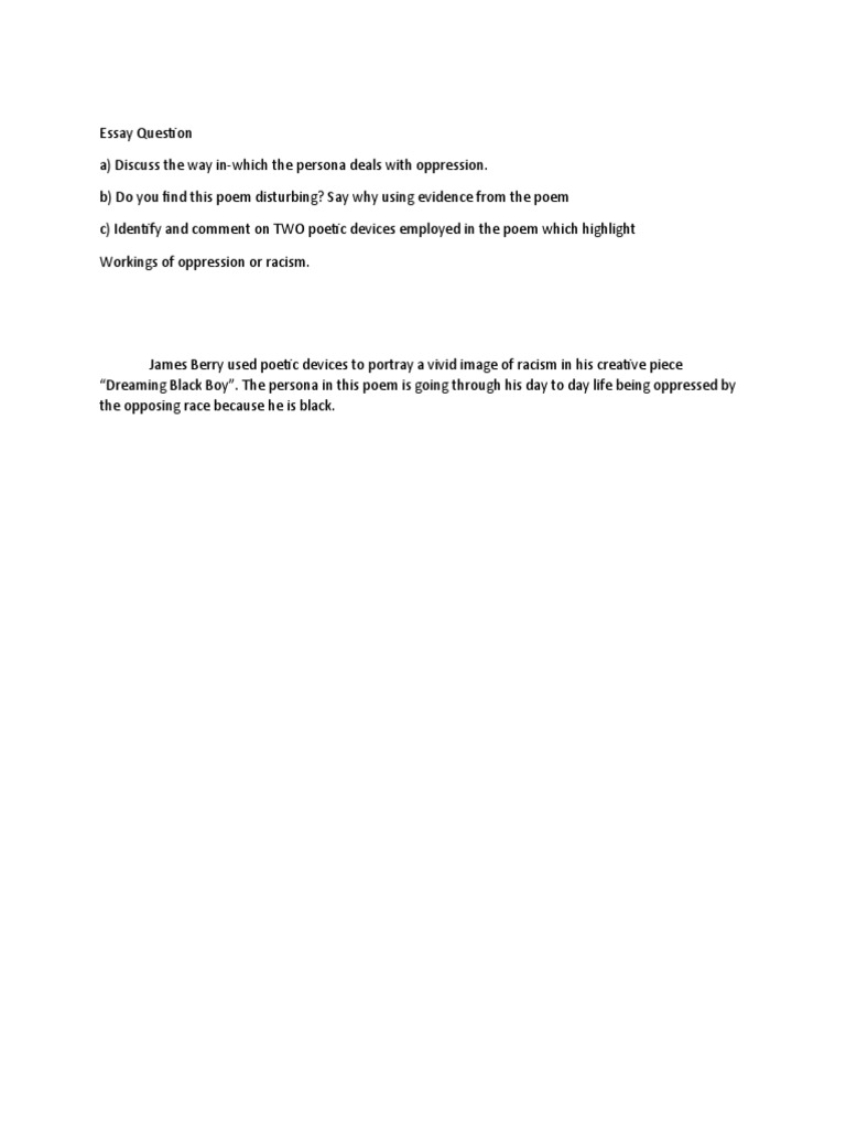 Dreaming Black BOY Essay | PDF | General Fiction