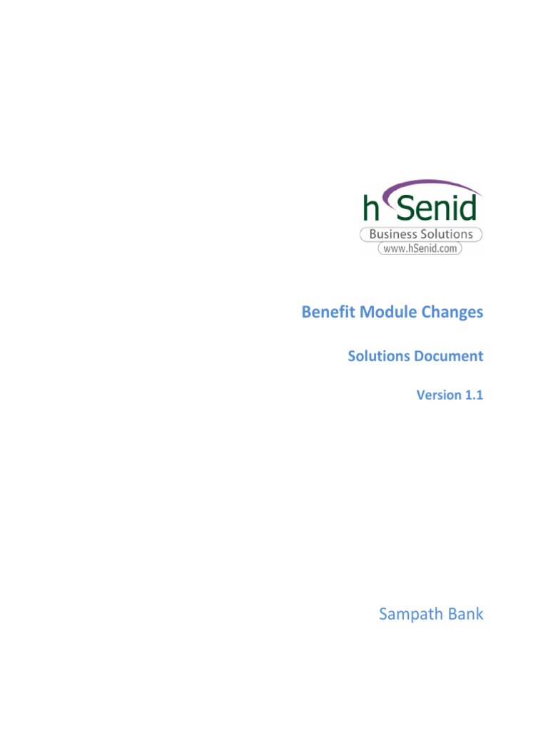 Benefit Module Changes: Solutions Document | PDF | Trademark ...