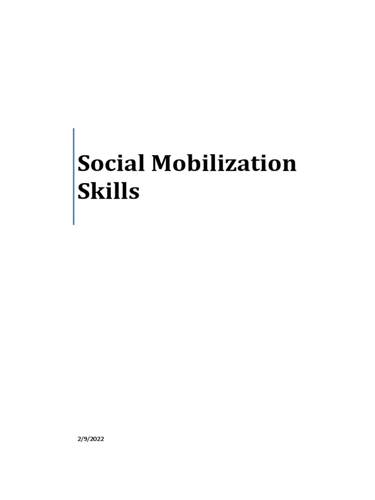 Social Mobilization Skills | PDF | Community | Health Promotion