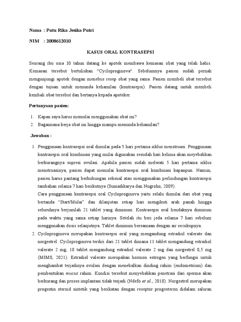 Putu Rika Jesika Putri - CBL Kontrasepsi | PDF