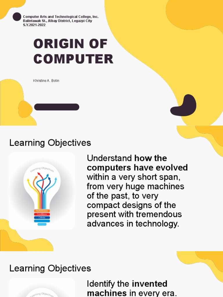 Origin of Computer | PDF | Computing | Office Equipment