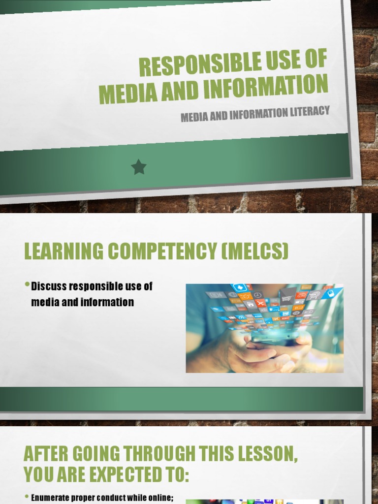 Q1W3 Responsible Use Media Information | PDF | Etiquette | Internet