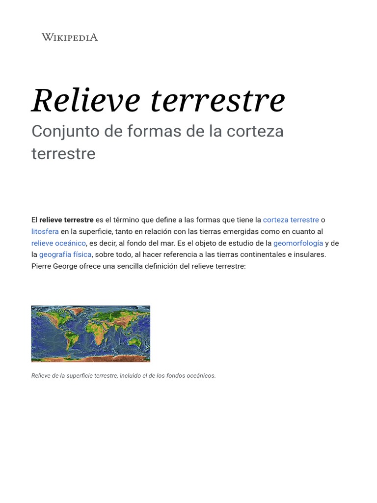 Relieve Terrestre - Wikipedia, La Enciclopedia Libre | PDF | Terreno ...