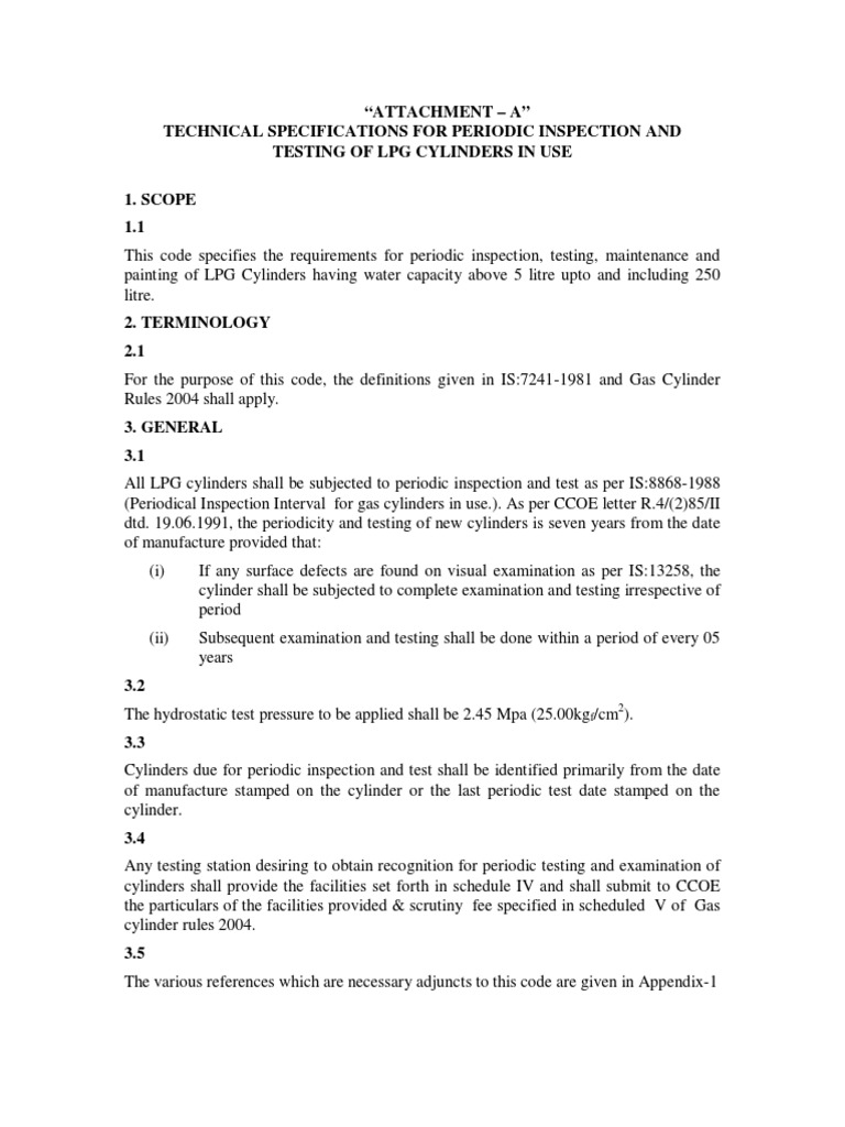 Specs - LPG Cylinders | PDF | Paint | Valve